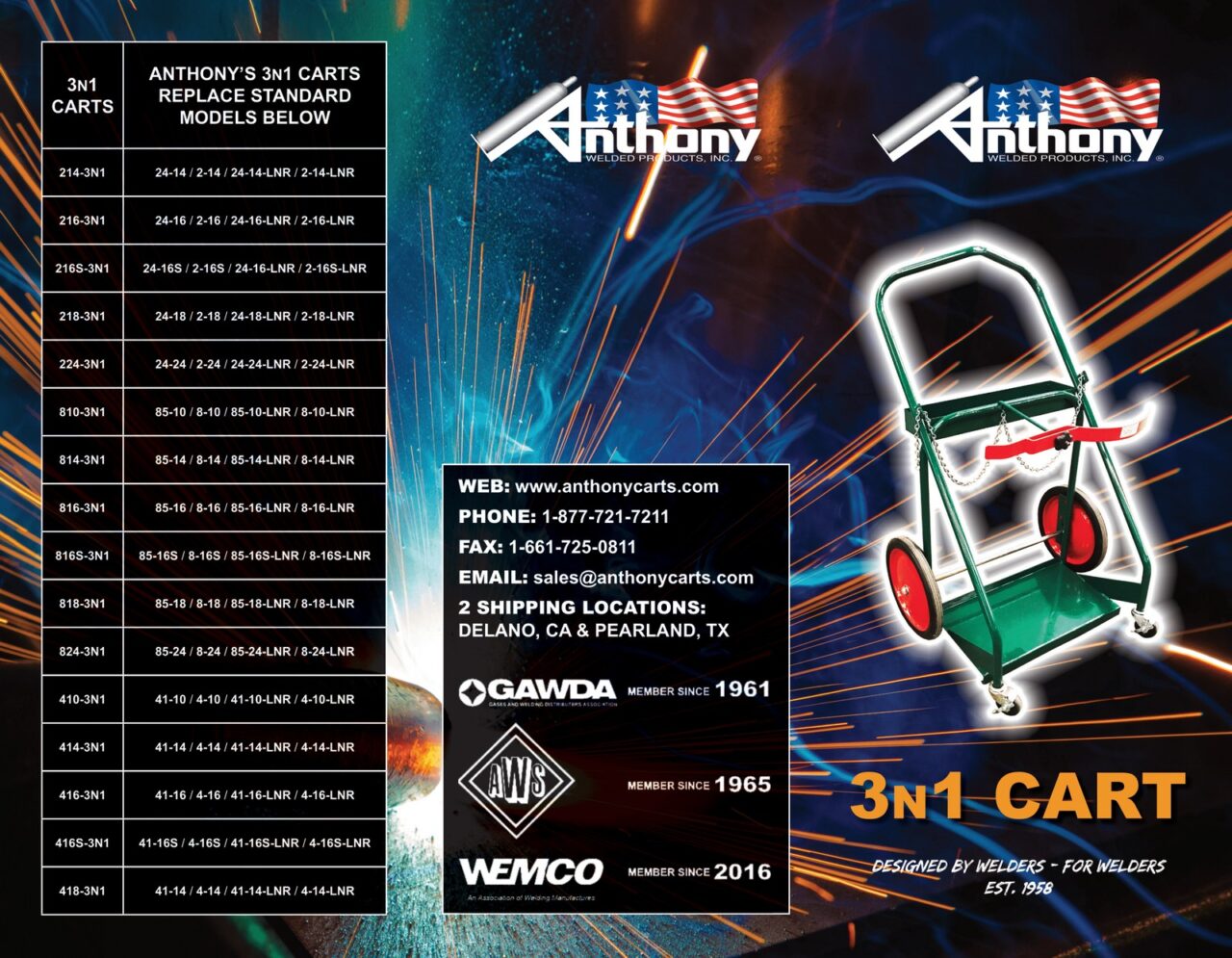 Cylinder Cart Flyers and Resources - Anthony Carts - Welding Carts & Cages